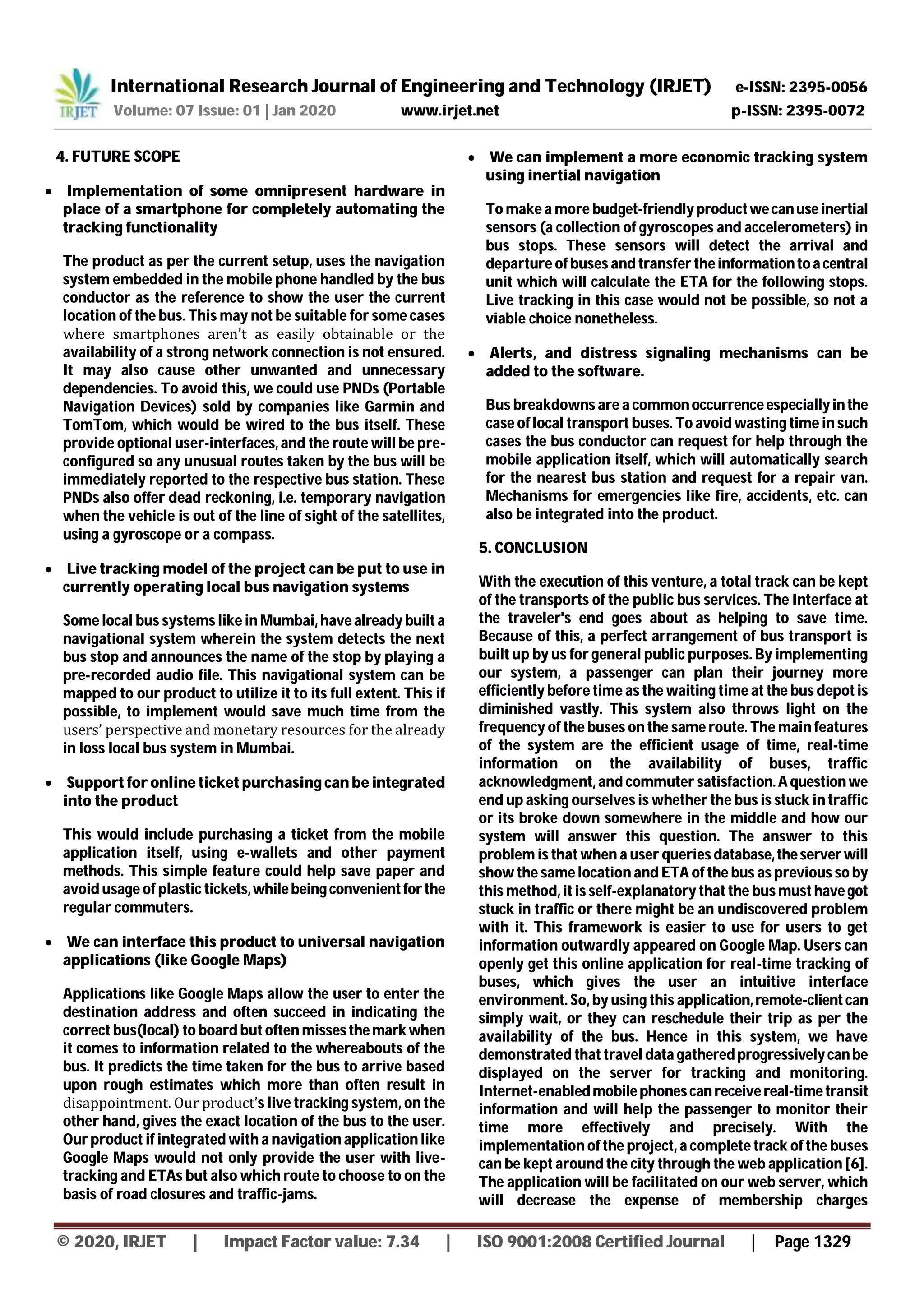IRJET- Public Bus Transport Location Monitoring System | PDF | Operating Systems | Computer ...