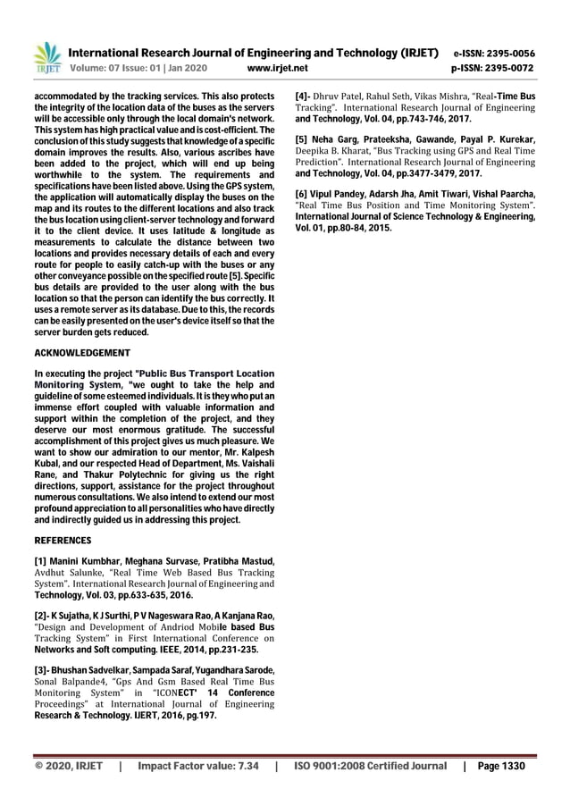 IRJET- Public Bus Transport Location Monitoring System | PDF | Operating Systems | Computer ...