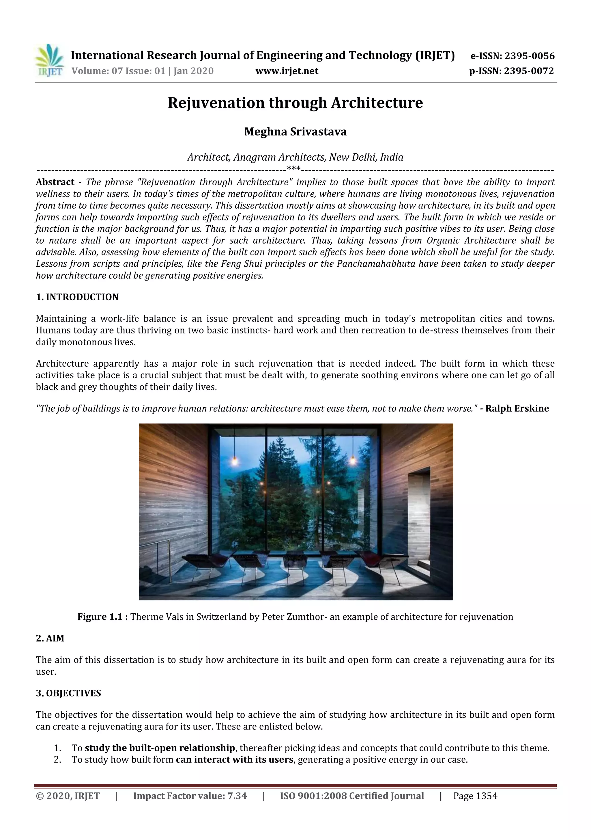 IRJET- Rejuvenation through Architecture | PDF