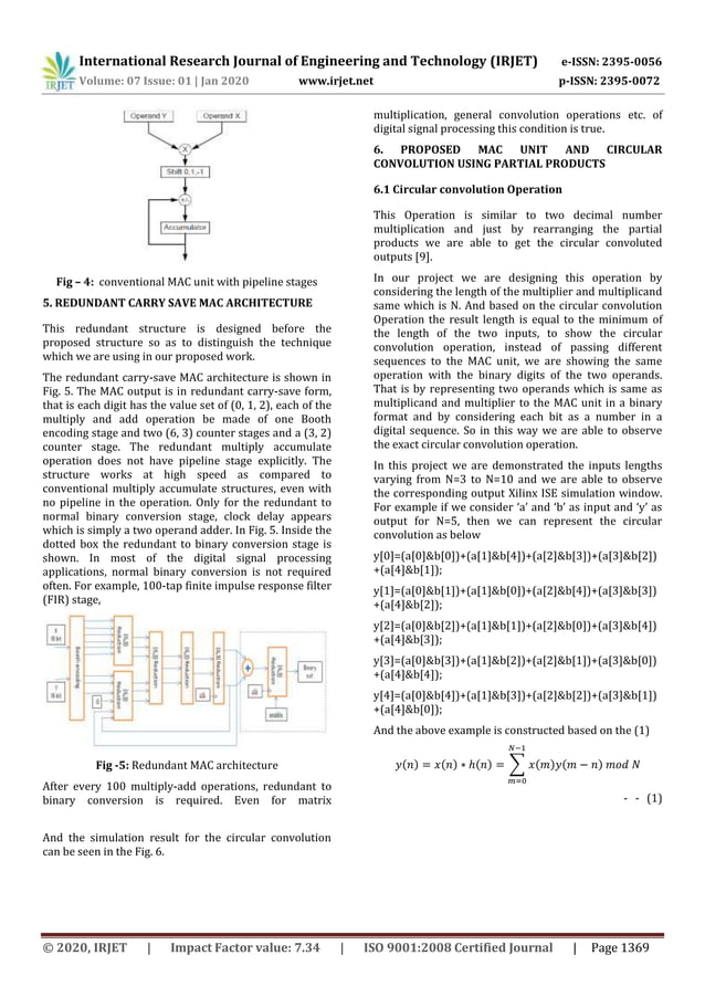 IRJET- MAC Unit by Efficient Grouping of Partial Products along with Circular Convolution ...