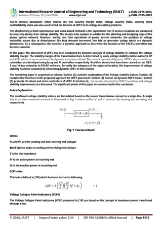 IRJET- A Placement Method of Fuzzy based UPFC to Enhance Voltage Stability Margin | PDF