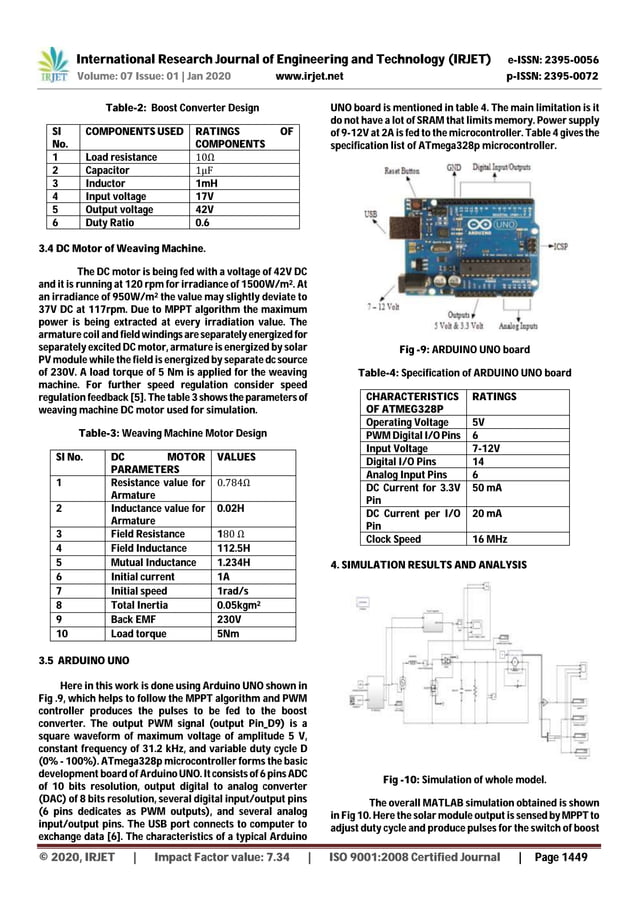 IRJET- Arduino UNO Controlled DC Weaving Machine Powered by Solar ...