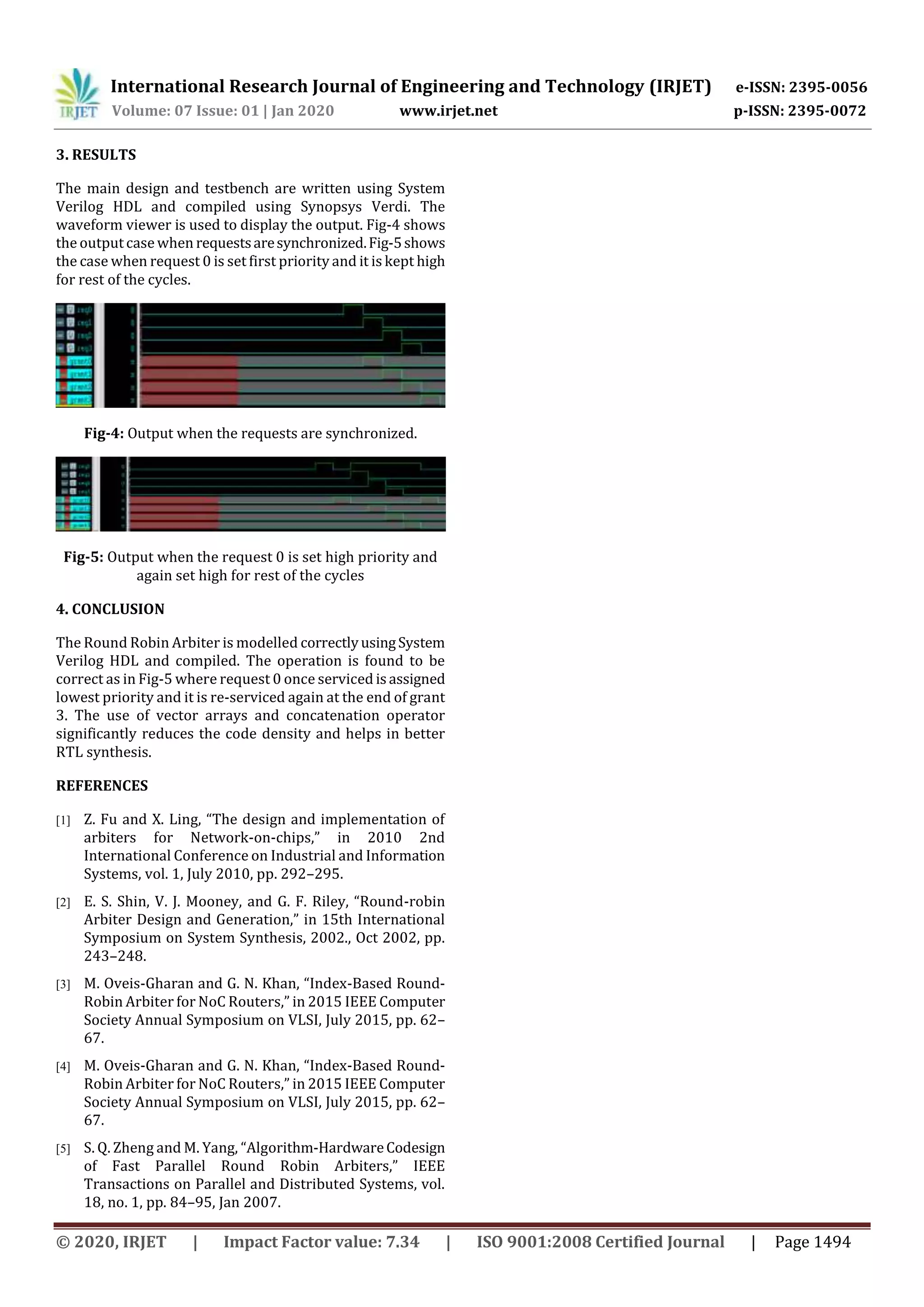IRJET- Design of a Round Robin Bus Arbiter using System Verilog | PDF