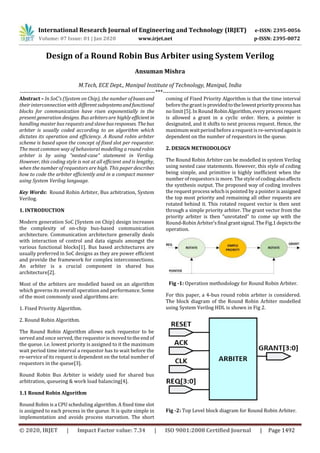 IRJET- Design of a Round Robin Bus Arbiter using System Verilog | PDF