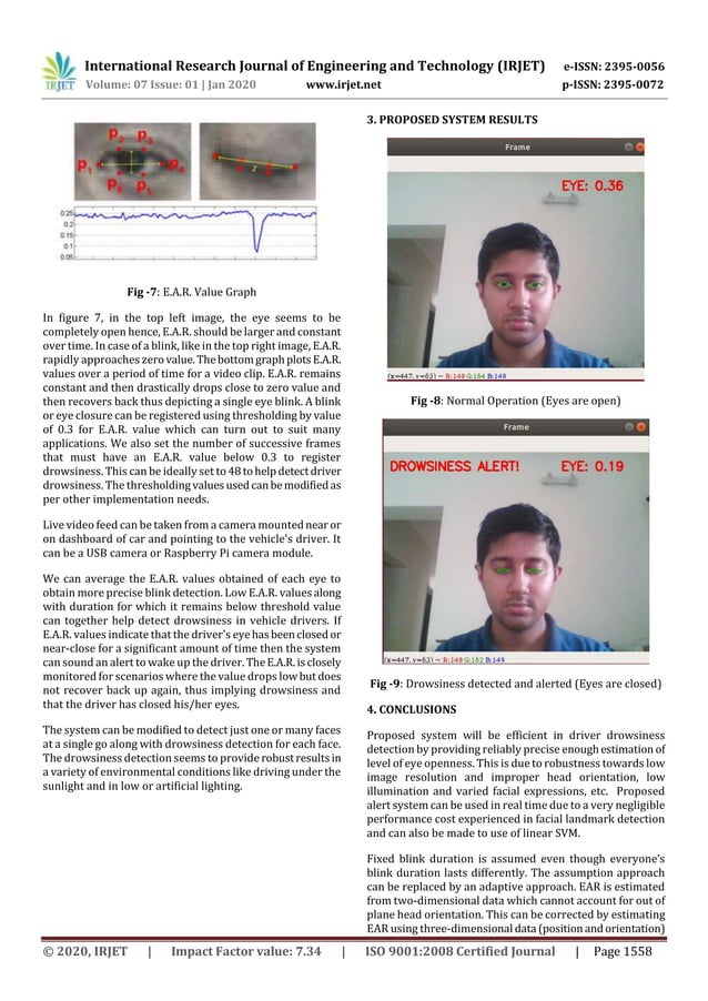 IRJET- Driver Drowsiness Detection System using Computer Vision | PDF