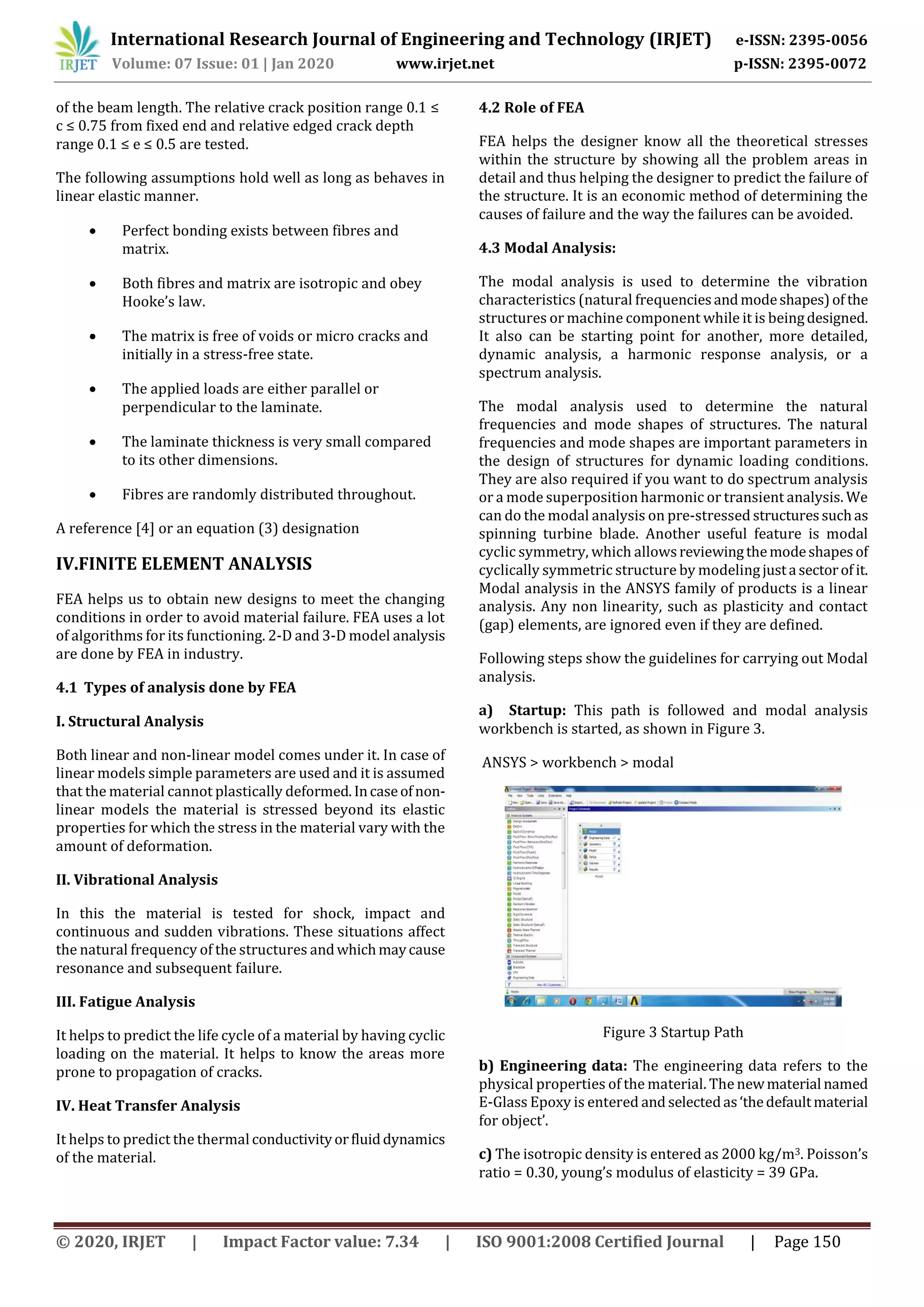 IRJET- Crack Detection of Cantilever Beam by using FEA | PDF