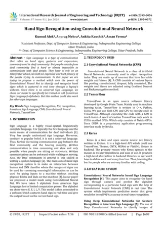 IRJET- Hand Sign Recognition using Convolutional Neural Network | PDF