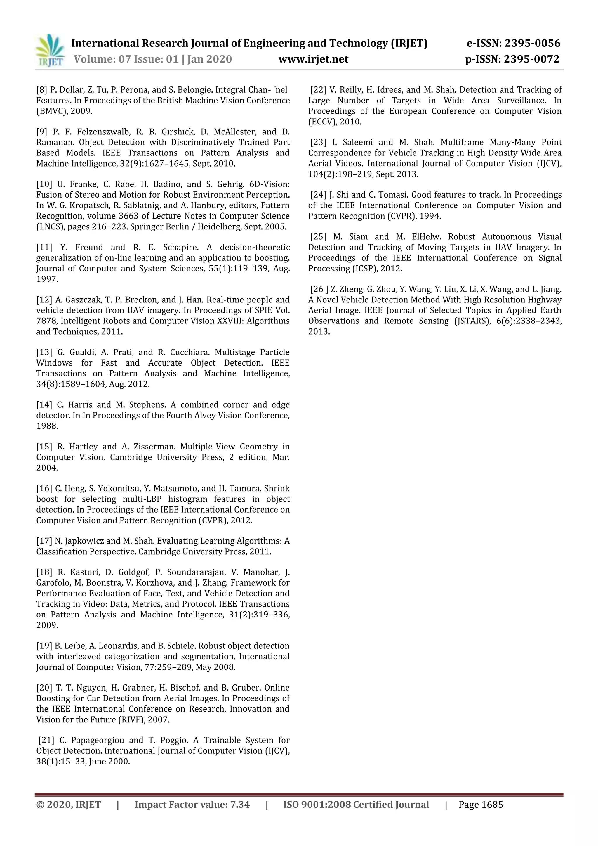 IRJET- Robust and Fast Detection of Moving Vechiles in Aerial Videos ...