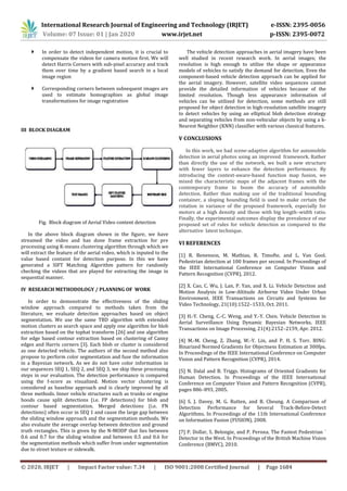 IRJET- Robust and Fast Detection of Moving Vechiles in Aerial Videos using Sliding Windows in ...