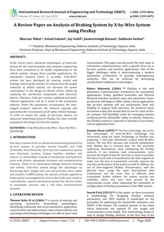 IRJET- A Review Paper on Analysis of Braking System by X-By-Wire System ...