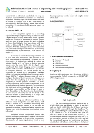 IRJET- Face Recognition based Attendance System using Raspberry Pi | PDF | Computing ...