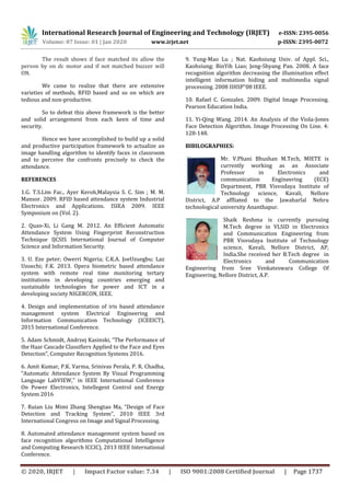 IRJET- Face Recognition based Attendance System using Raspberry Pi | PDF | Computing ...