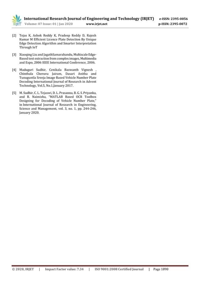 IRJET- Designing of OCR Tool Box for Decoding Vehicle Number Plate using MATLAB | PDF