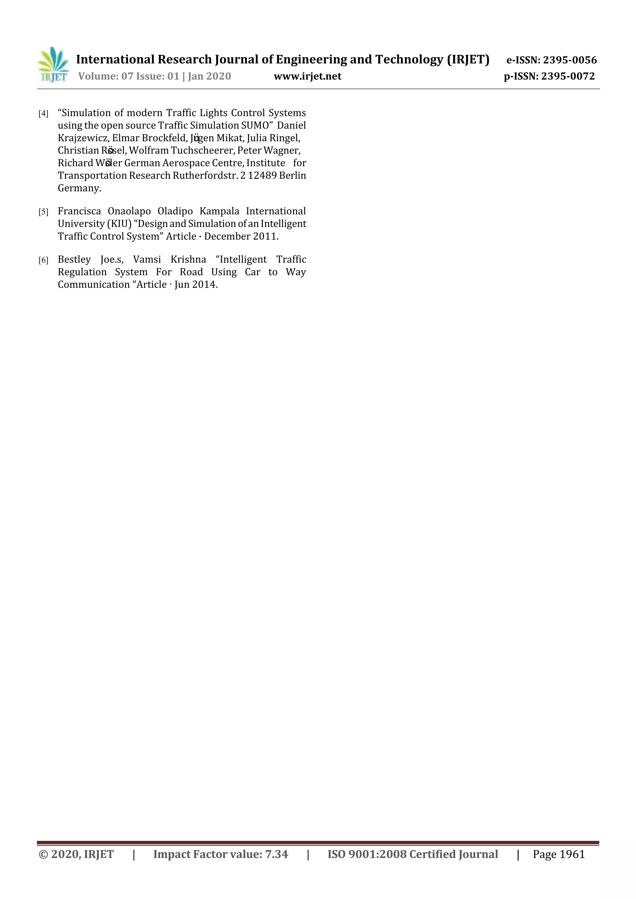 Irjet Simulation Based Automatic Traffic Controlling System Pdf