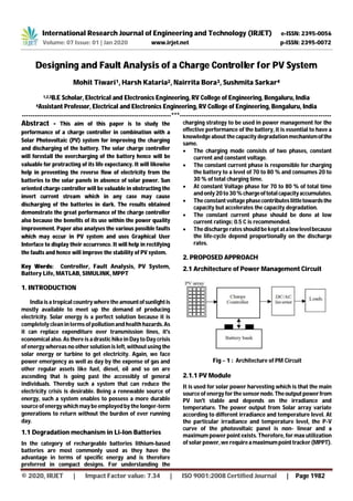 IRJET- Designing and Fault Analysis of a Charge Controller for PV System | PDF | Consumer ...