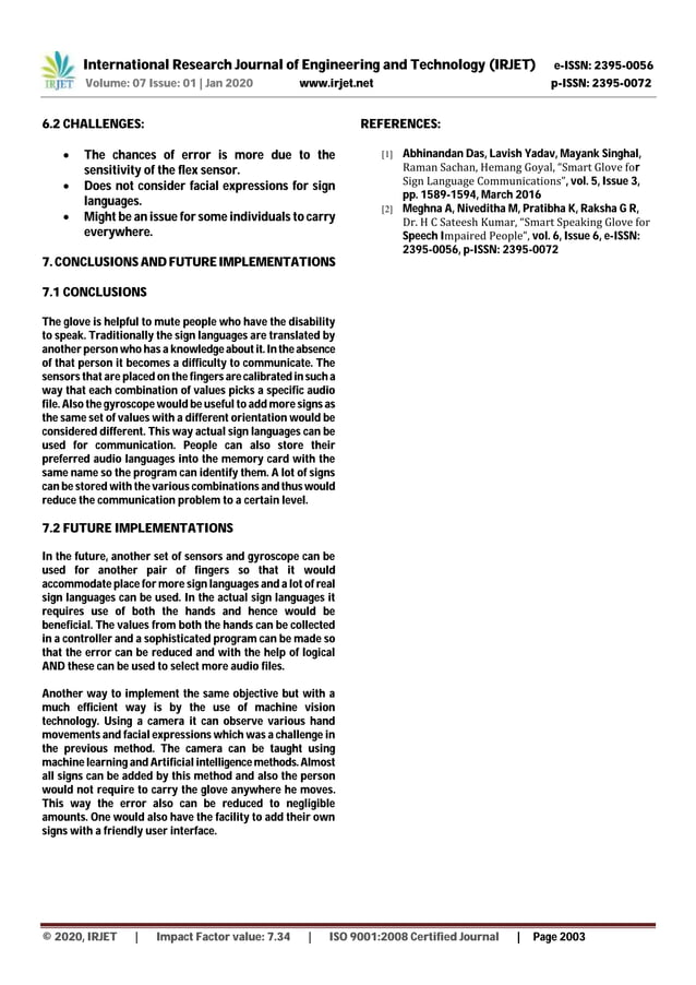 IRJET- Smart Gloves to Convert Sign Languages to Vocal Output | PDF