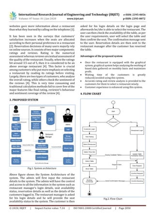 IRJET- Restaurant Table Reservation using Graphical Representation | PDF