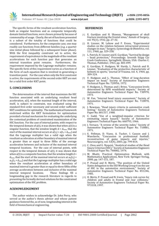 IRJET- Analytic Evaluation of the Head Injury Criterion (HIC) within the Framework of ...