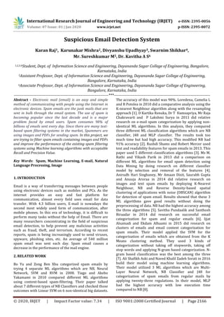 IRJET- Suspicious Email Detection System | PDF