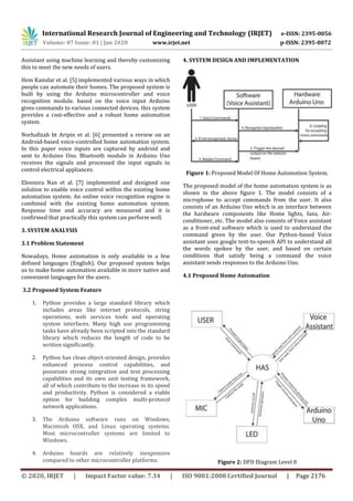 IRJET- Home Automation using Voice Commands in the Hindi Language | PDF