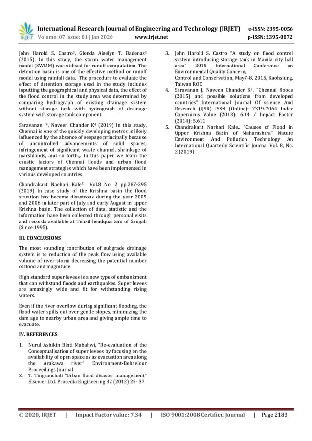 IRJET- A Review Paper on Flood Controlling System by using Super Levees ...
