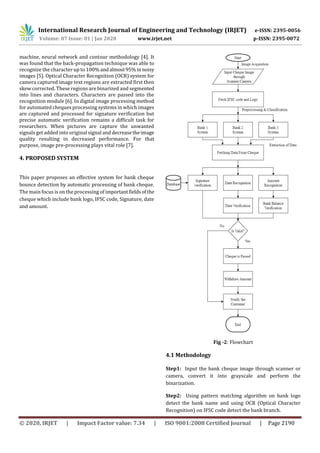 IRJET- Cheque Bounce Detection System using Image Processing | PDF