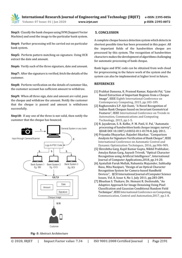 IRJET- Cheque Bounce Detection System using Image Processing | PDF