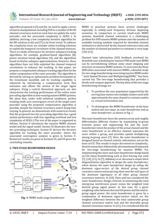 IRJET- Study of MIMO Precoding Techniques and their Application using Joint Spatial-Division and ...