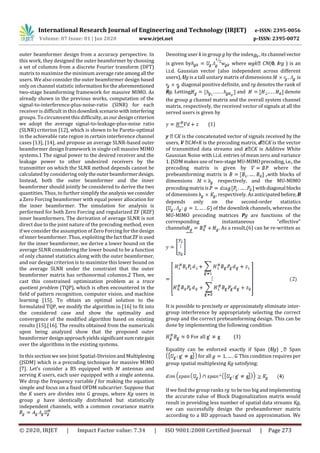 IRJET- Study of MIMO Precoding Techniques and their Application using Joint Spatial-Division and ...