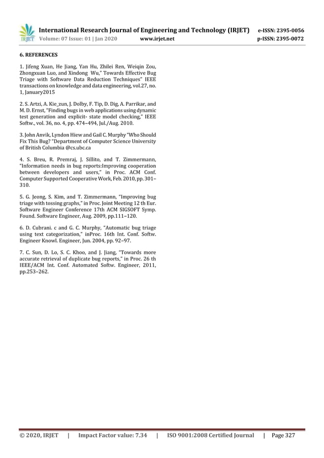 IRJET- Data Reduction in Bug Triage using Supervised Machine Learning | PDF