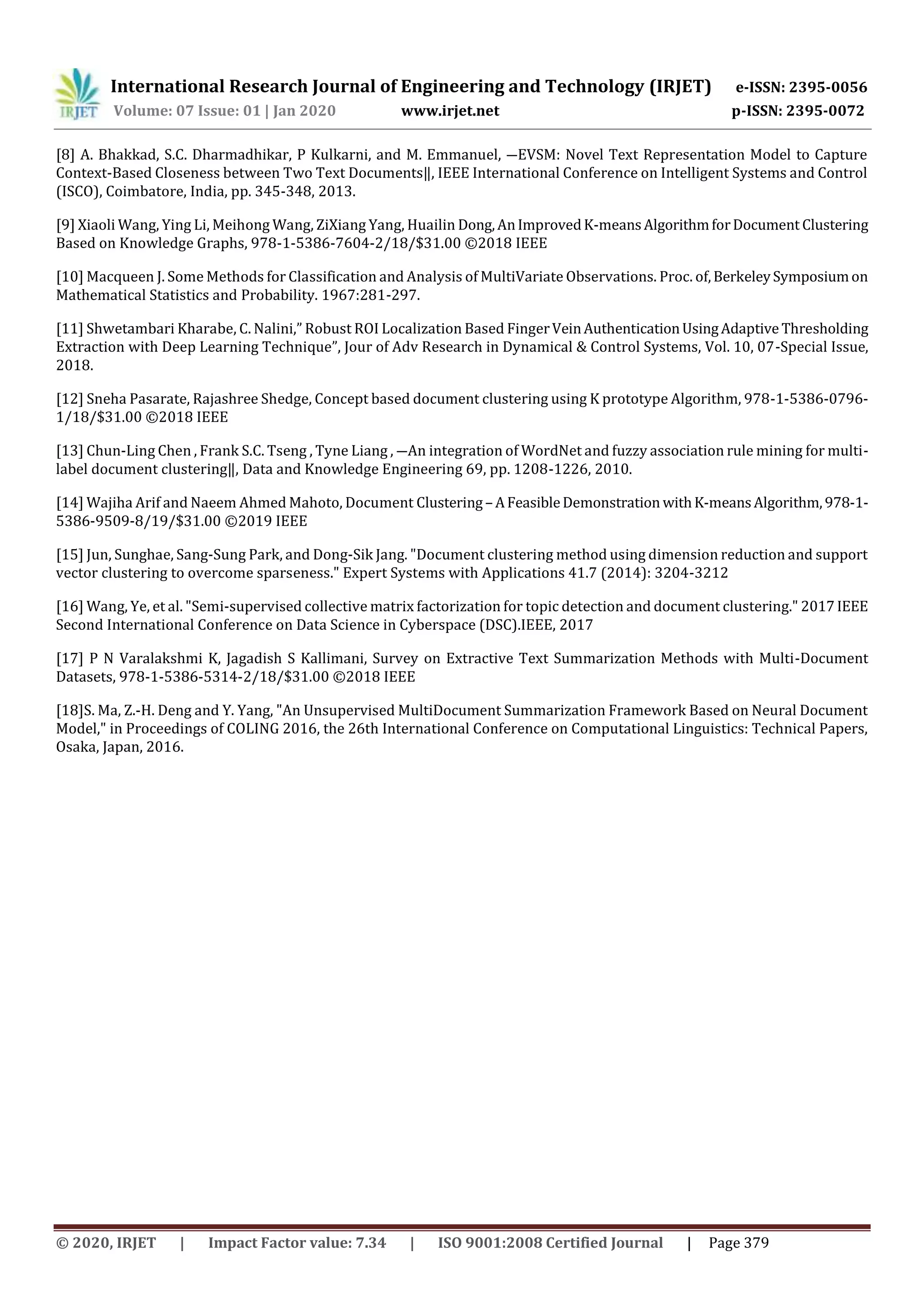 IRJET- Diverse Approaches for Document Clustering in Product Development Analyzer | PDF