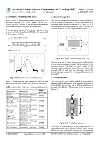 IRJET- Technical Specifications of Geotextile and Applications in ...