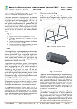 IRJET- Design and Manufacturing of Tumbling Machine | PDF