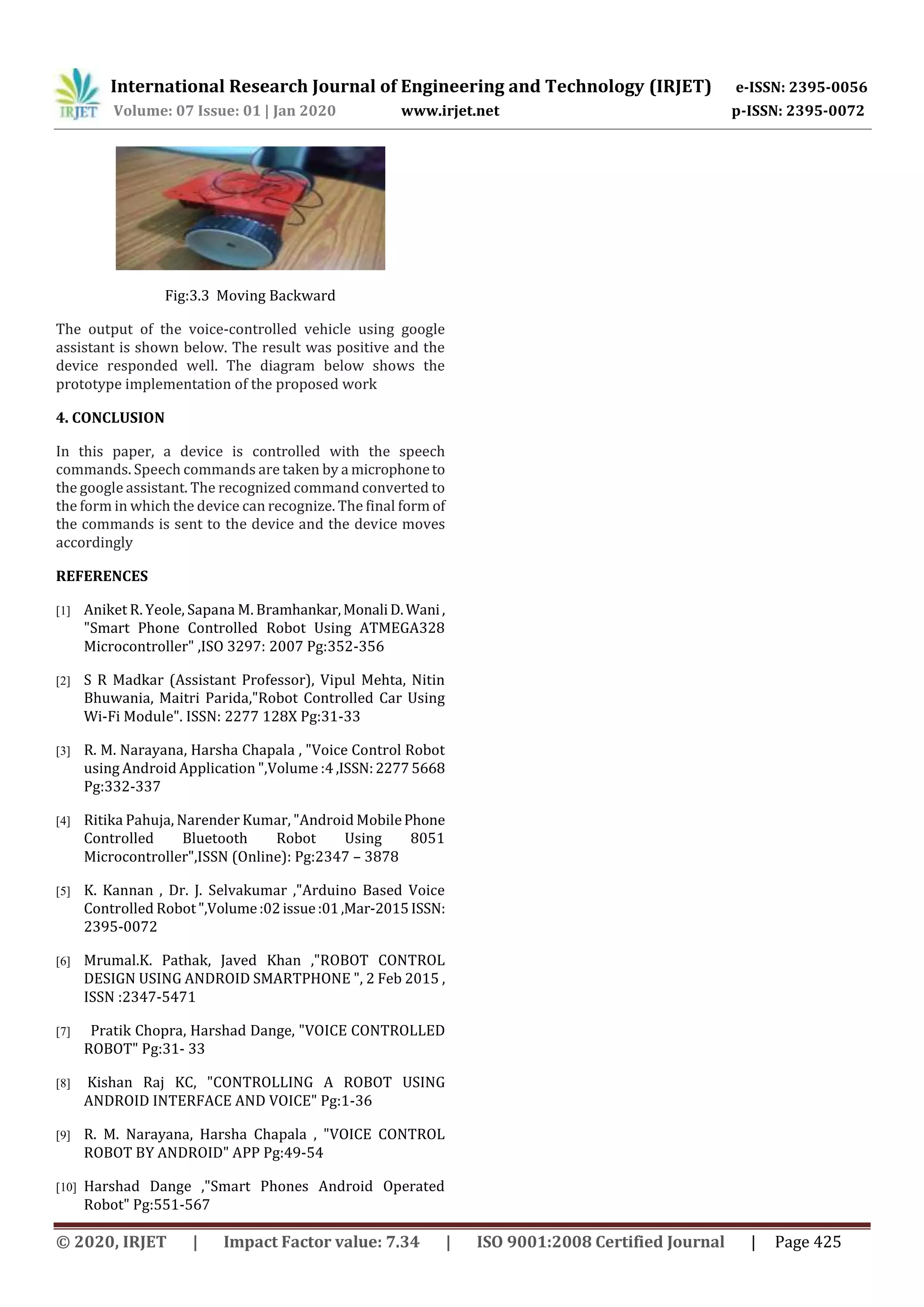 IRJET- Voice Controlled Robot using Wi-Fi Module | PDF