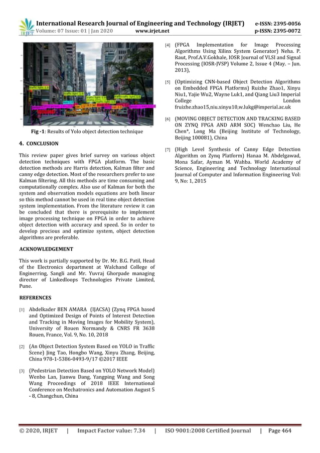 Irjet A Review Paper On Object Detection Using Zynq 7000 Fpga For An