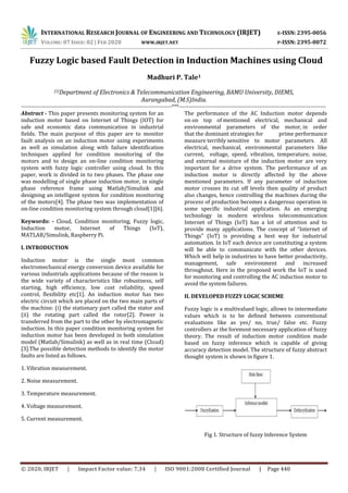 IRJET- Fuzzy Logic based Fault Detection in Induction Machines using Cloud | PDF