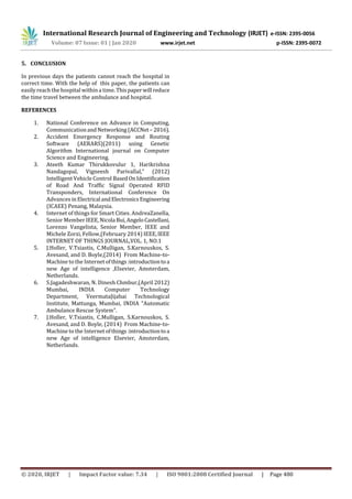 IRJET- Advanced Ambulance Monitoring System using IoT | PDF