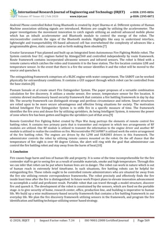 IRJET - Fire Fighting Robot Remotely Controlled by Voice based Android ...