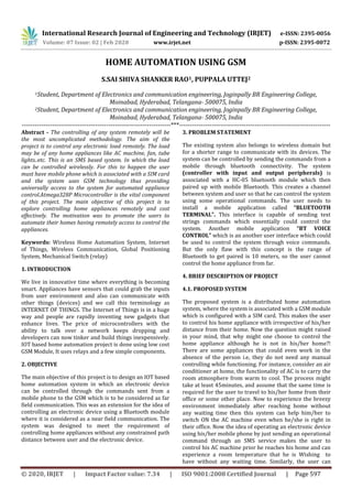 IRJET - Home Automation using GSM | PDF