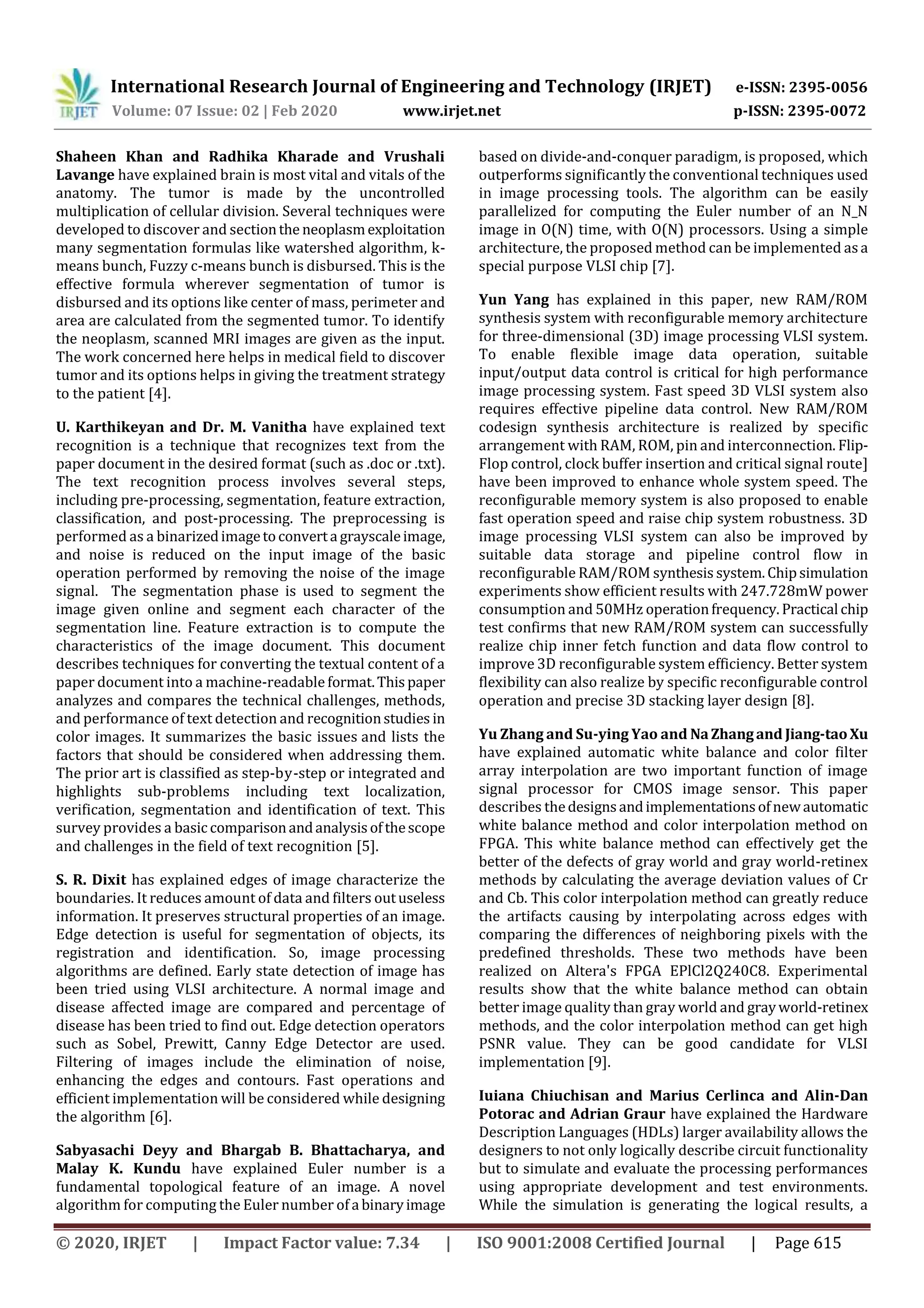 Irjet Simulation Of Colour Image Processing Techniques On Vhdl Pdf