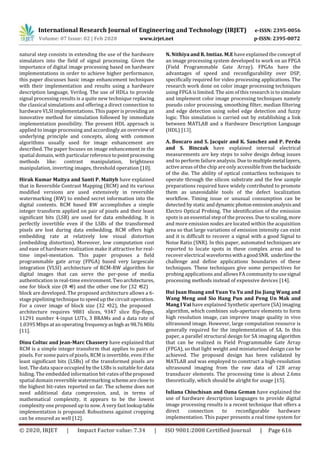 IRJET - Simulation of Colour Image Processing Techniques on VHDL | PDF