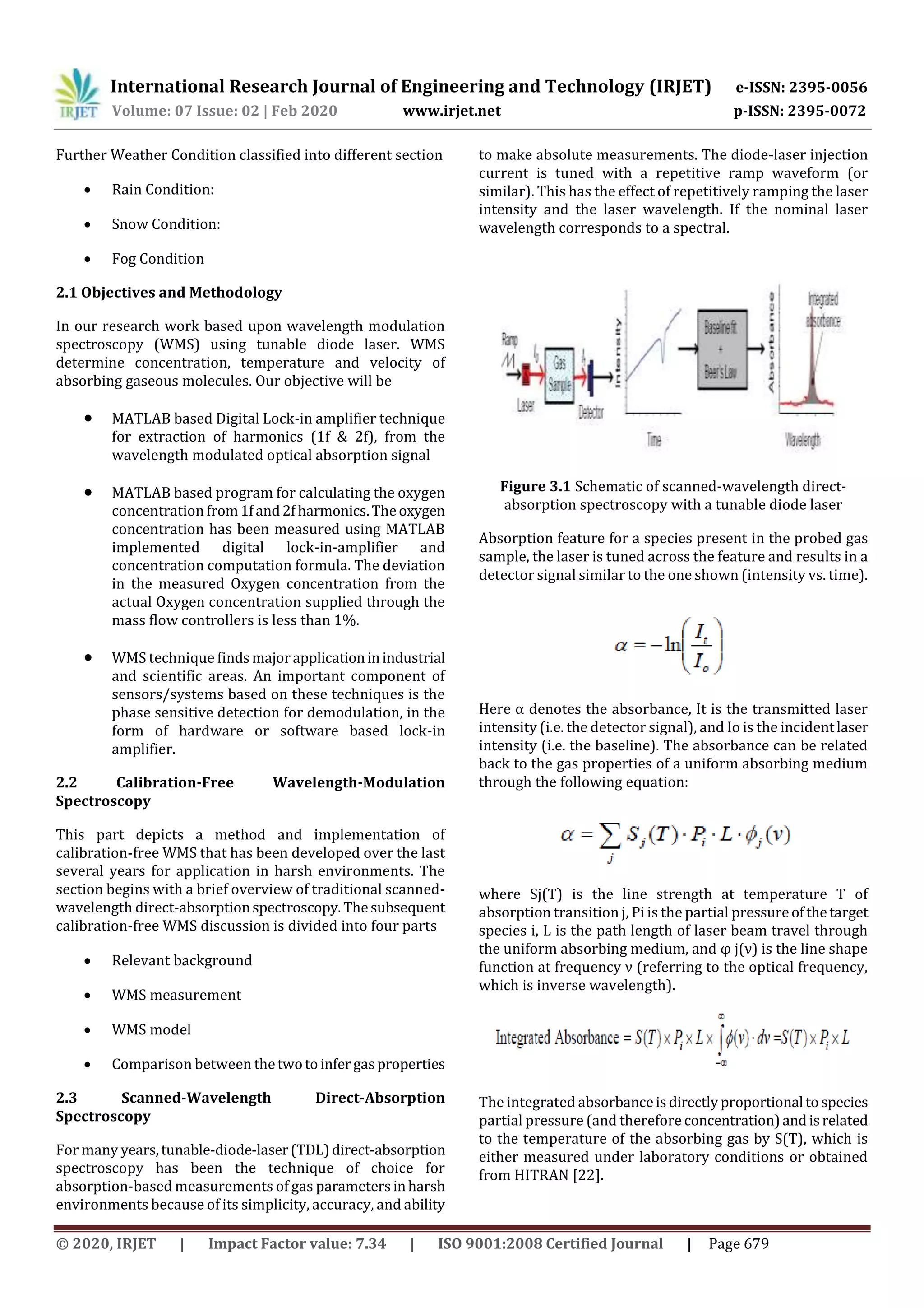 IRJET- Measurement of Second Harmonic Voltage with Wavelength Modulation Spectroscopy using ...