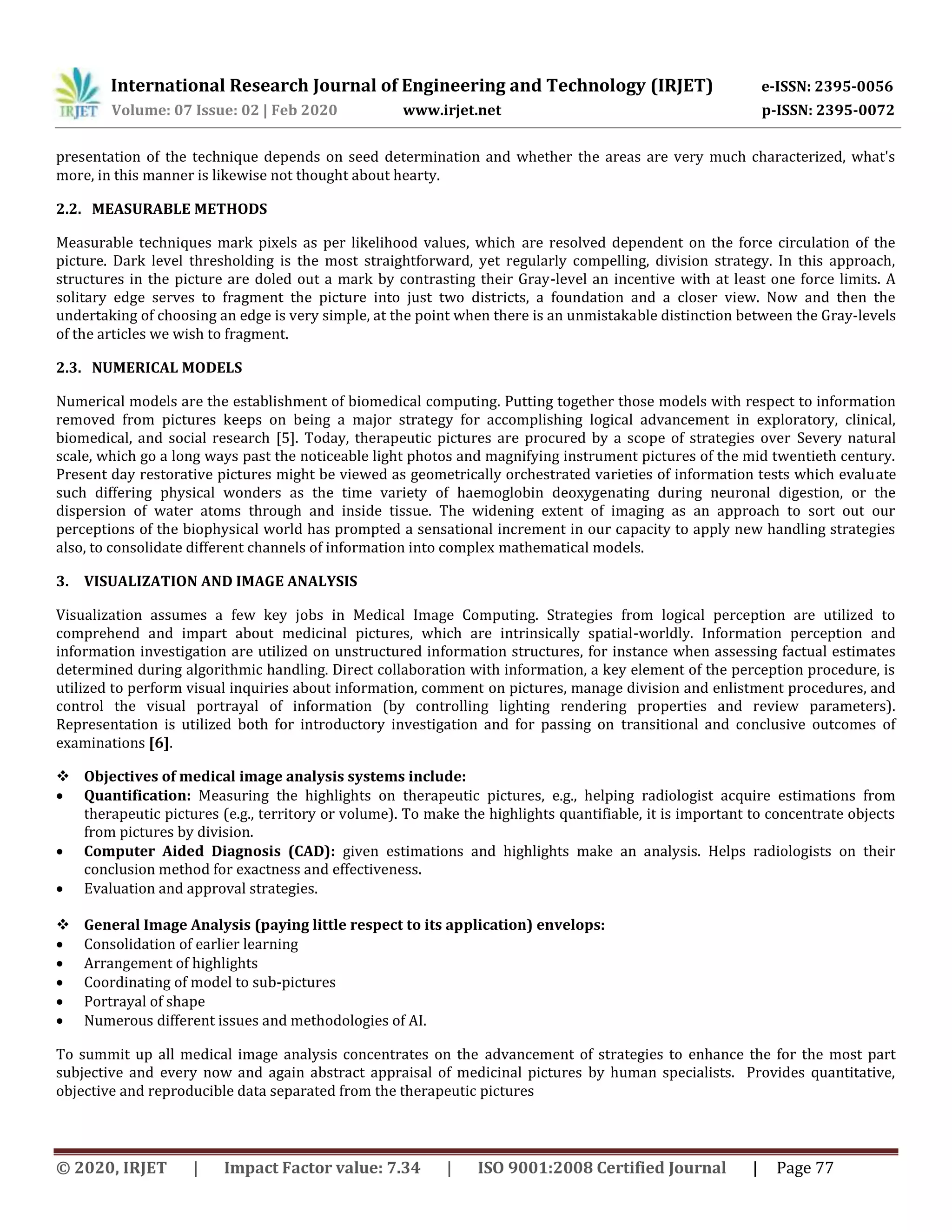 IRJET- Segmentation and Visualization in Medical Image Processing: A Review | PDF | Photo ...