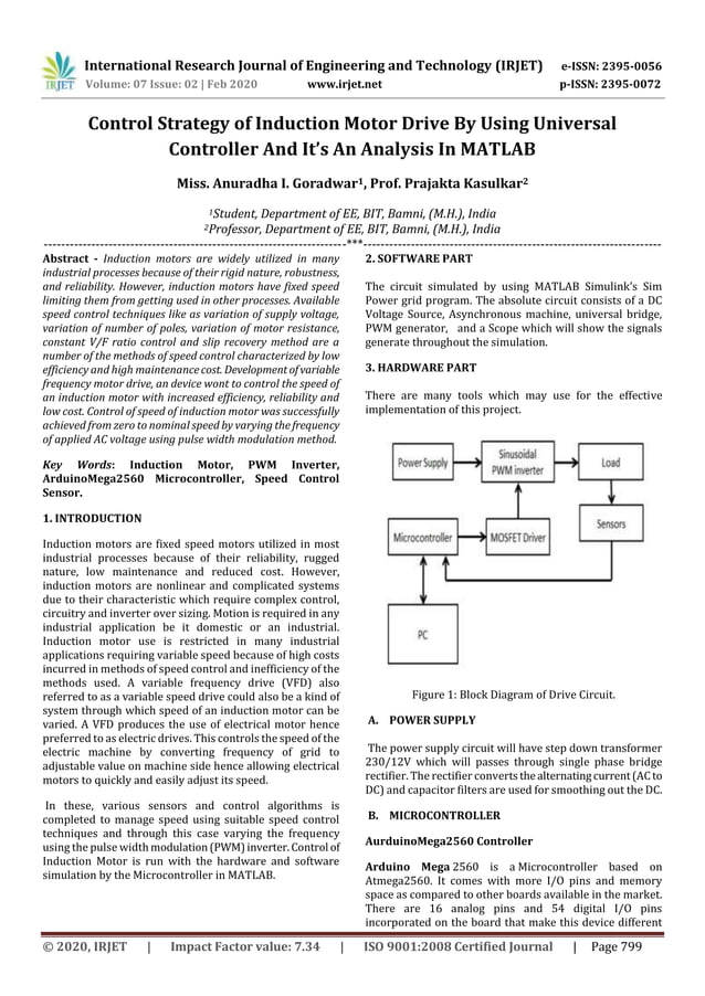 IRJET- Control Strategy of Induction Motor Drive by using Universal Controller and it’s an ...