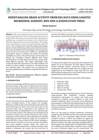 IRJET- Disentangling Brain Activity from EEG Data using Logistic Regression, XGBOOST, RNN and ...