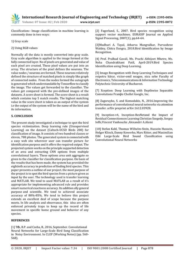 IRJET- Bird Species Identification using Image Mining & CNN Algorithm | PDF