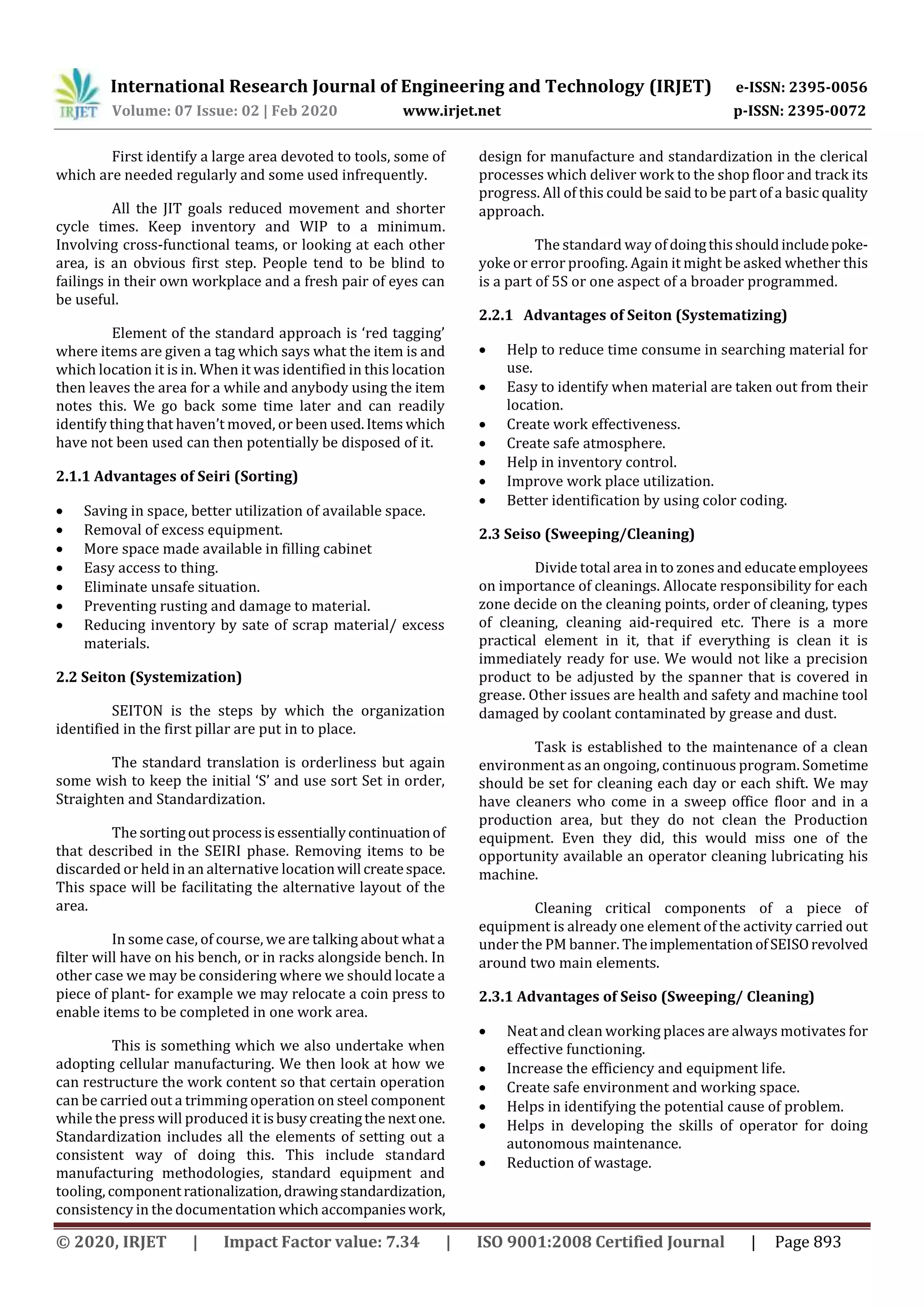 IRJET - 5S Method and its Implementation in Company | PDF