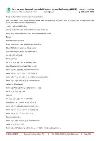 IRJET - Some Results on Fuzzy Semi-Super Modular Lattices | PDF