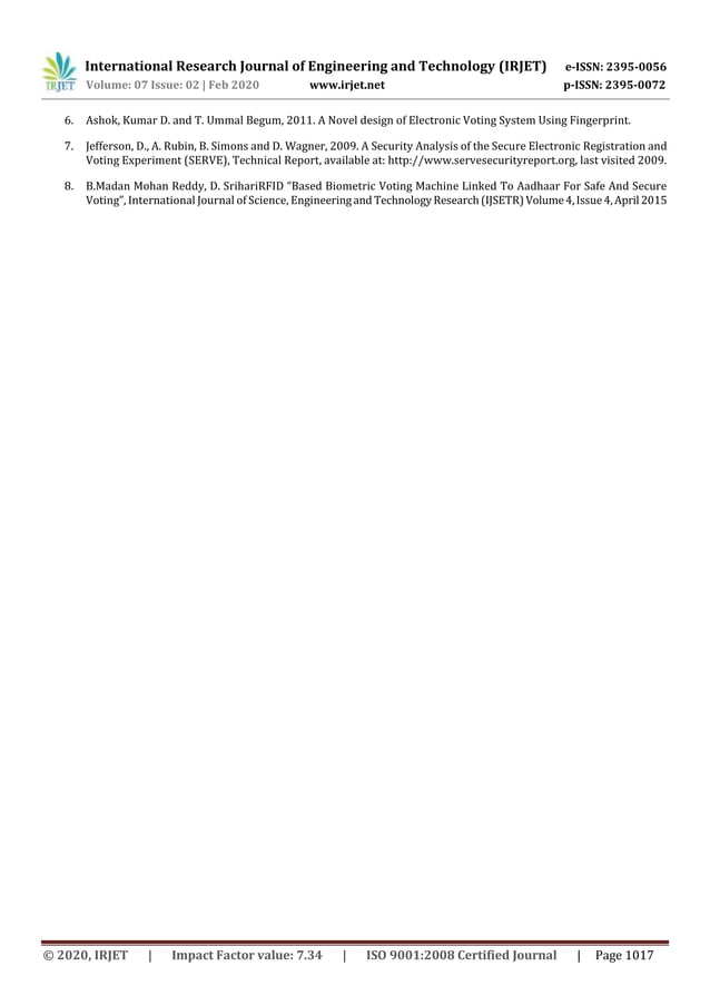 Irjet Smart E Voting System With Fingerprint Authentication Using Arduino Pdf