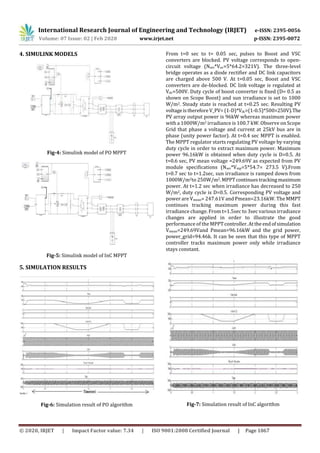 IRJET- Comparative Simulation Study of Grid Connected Perturb & Observe and Incremental ...